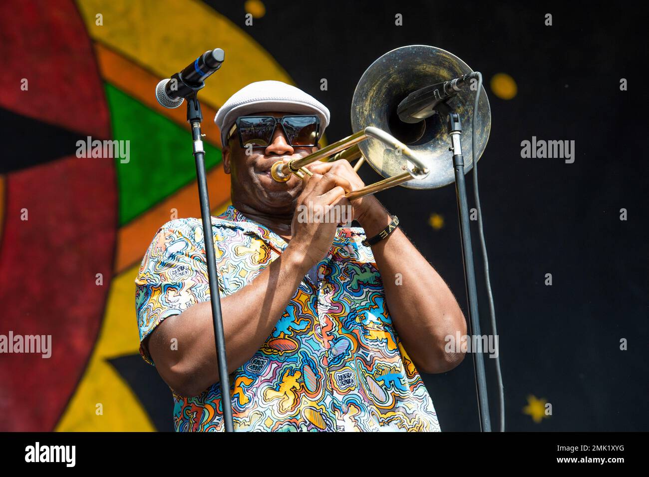 Big Sam of Big Sam's Funky Nation performs at the New Orleans Jazz and ...