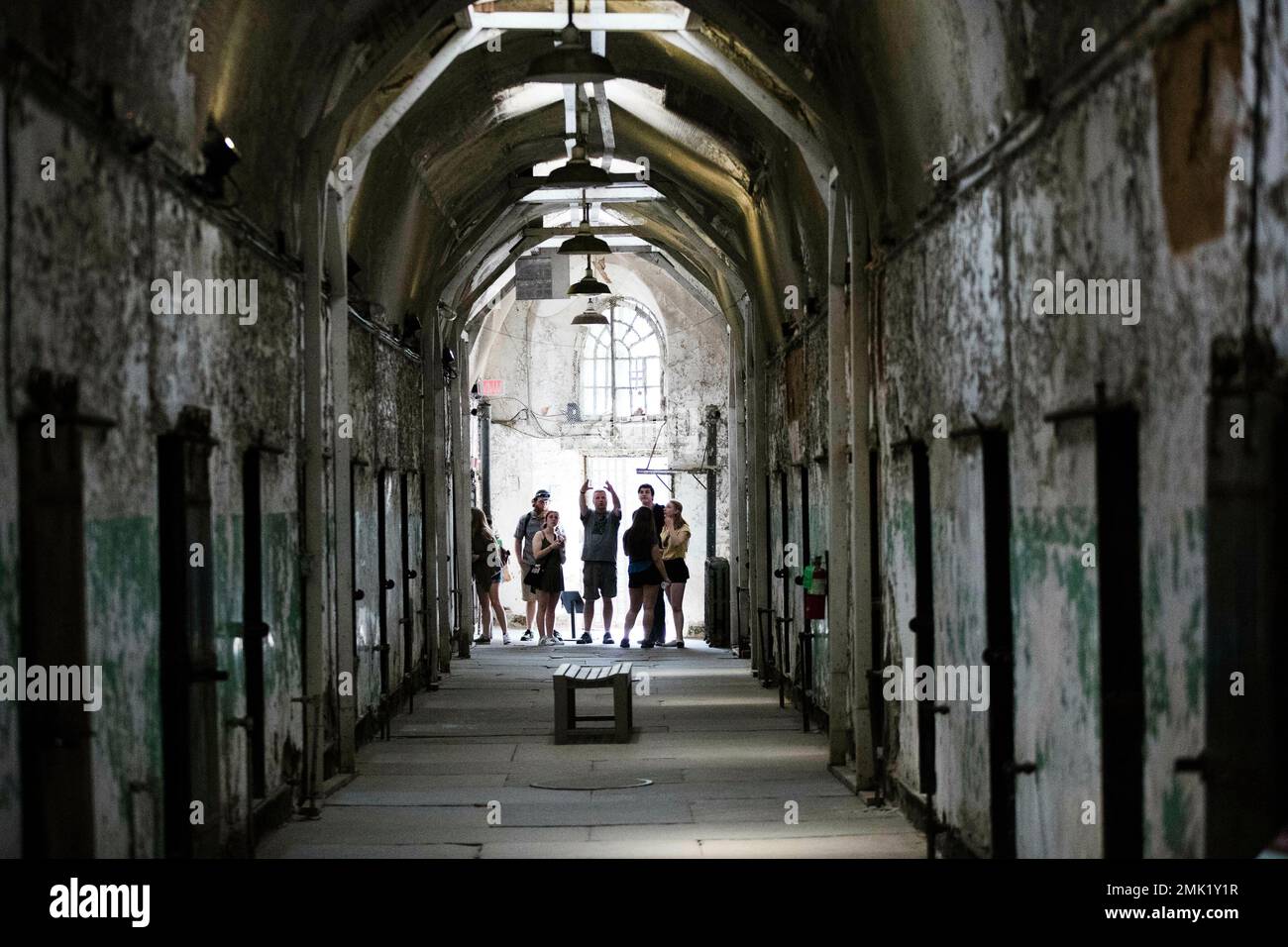 Tourist visit a cellblock of the Eastern State Penitentiary, Thursday ...