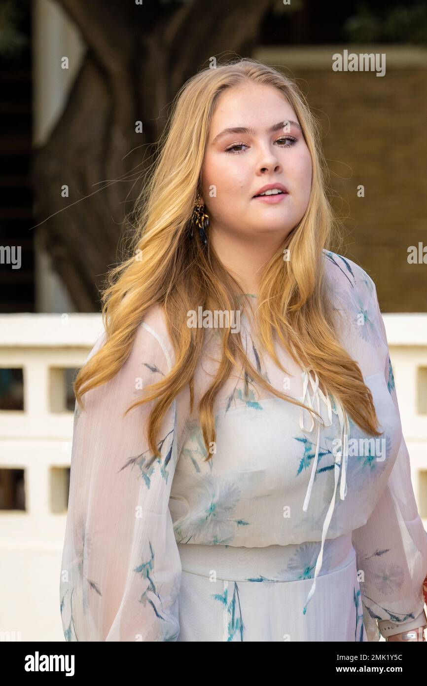 Princess Amalia, Princess of Orange during a visit to Witte Pan Old ...