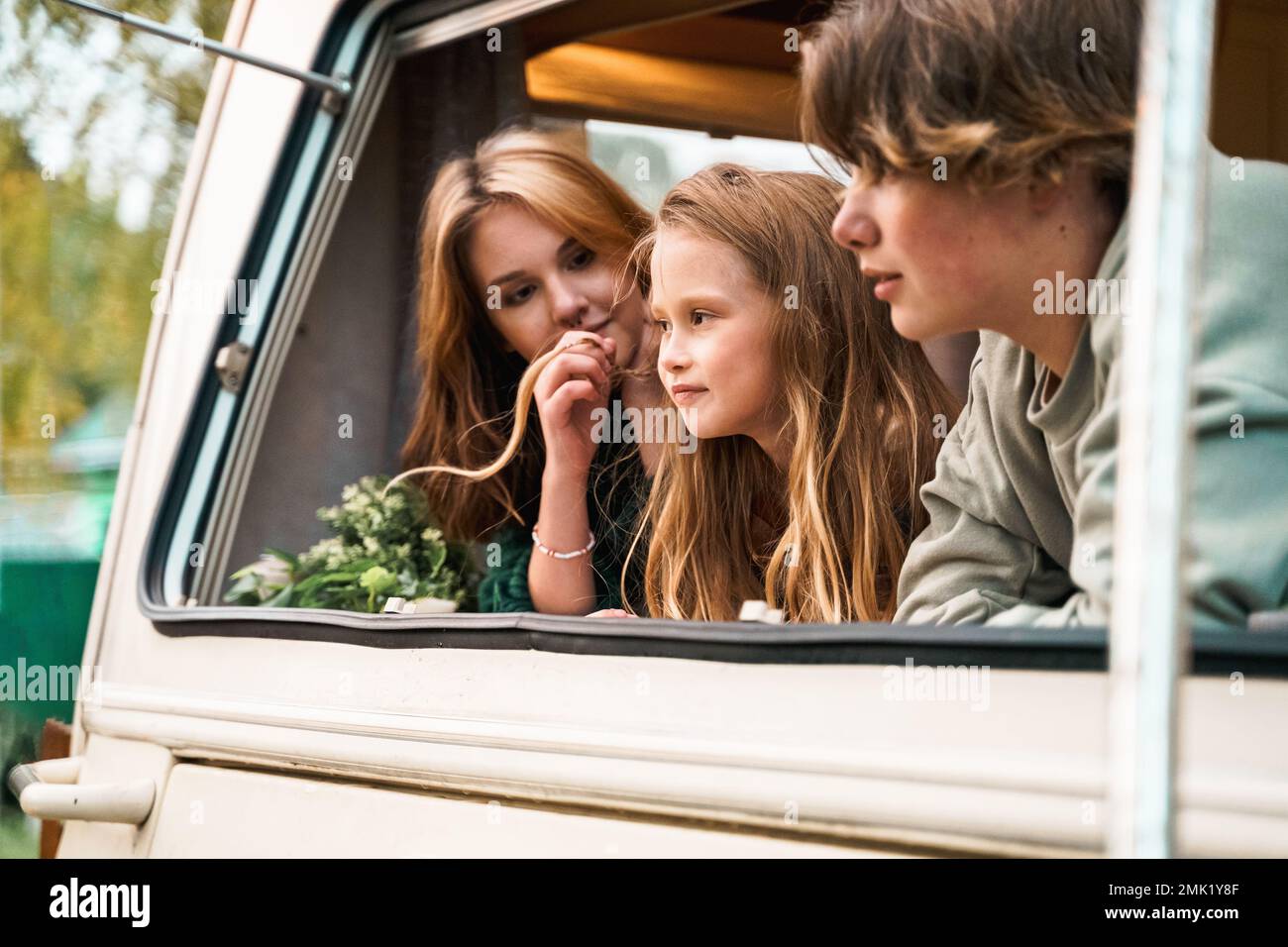 Children,family,brother sister traveling in camper,house on wheels ...