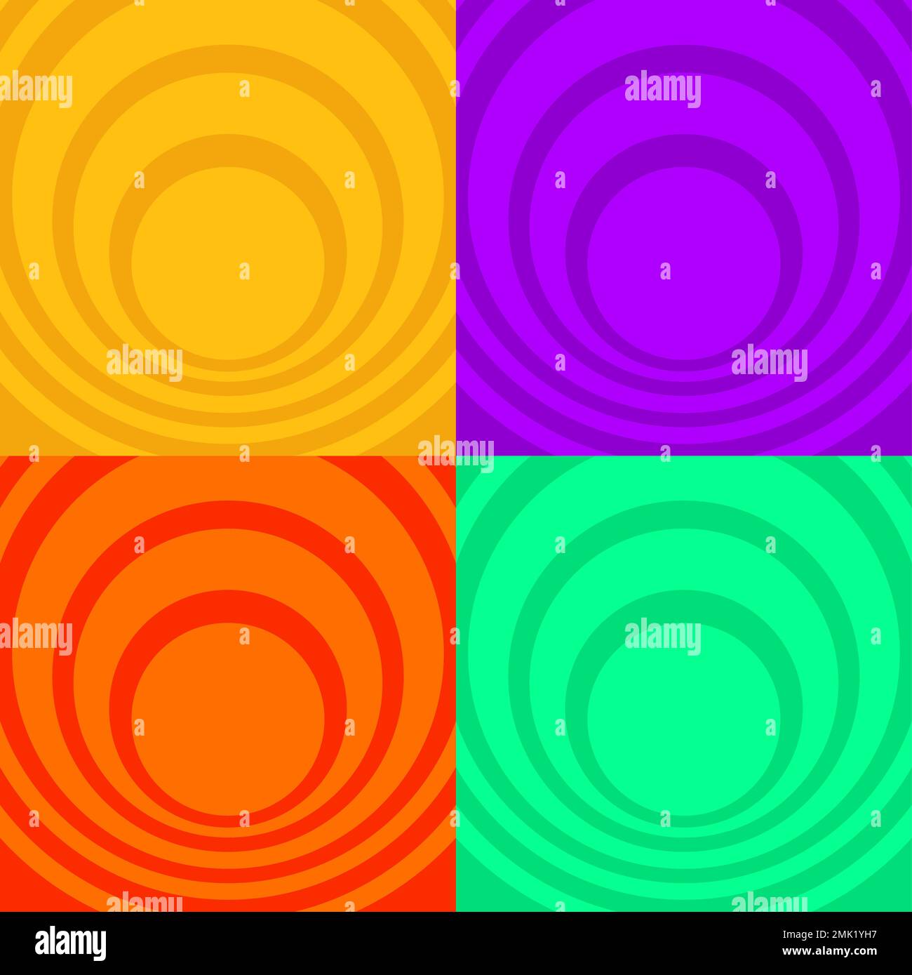 Colorful Circular Social Media Vector Background Template Set Stock ...