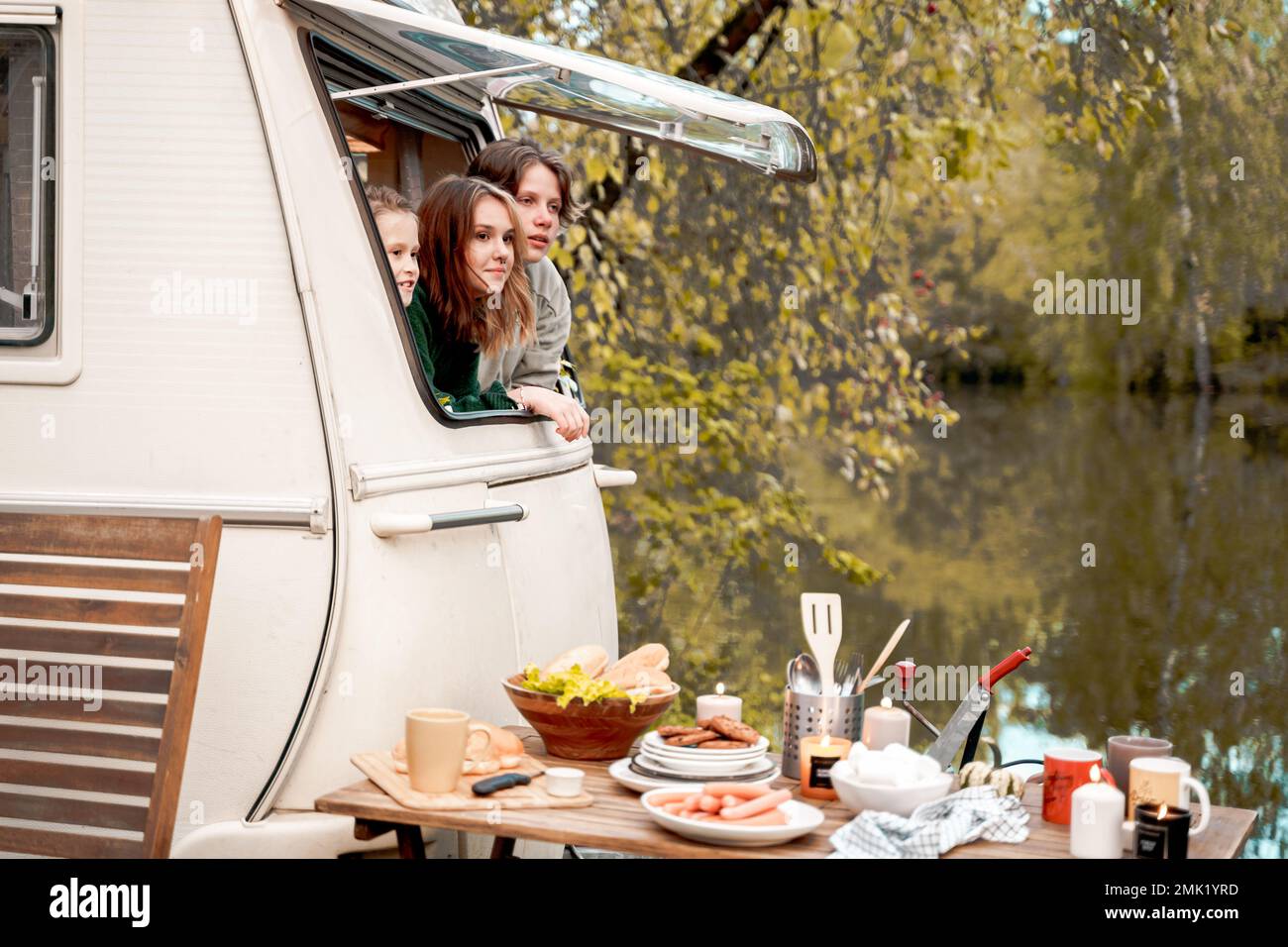 Children,family,brother sister traveling in camper,house on wheels ...