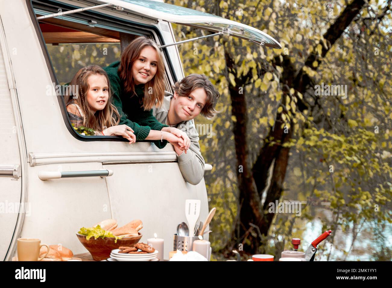 Children,family,brother sister traveling in camper,house on wheels ...