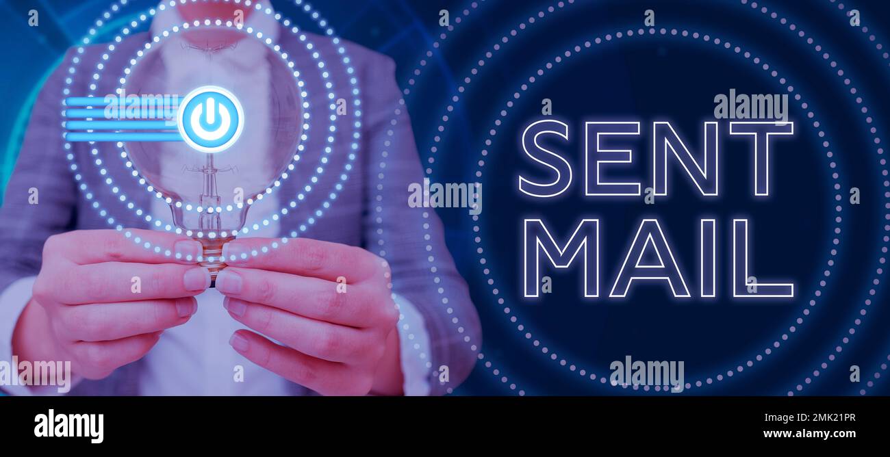 Sign displaying Sent Mail. Business concept Event where a letter to be ...