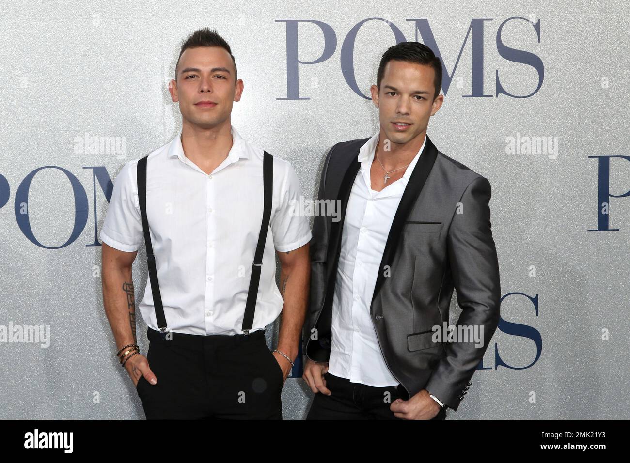 Nick Masc, left, and Nic Sahara arrive at the World Premiere of "Poms ...