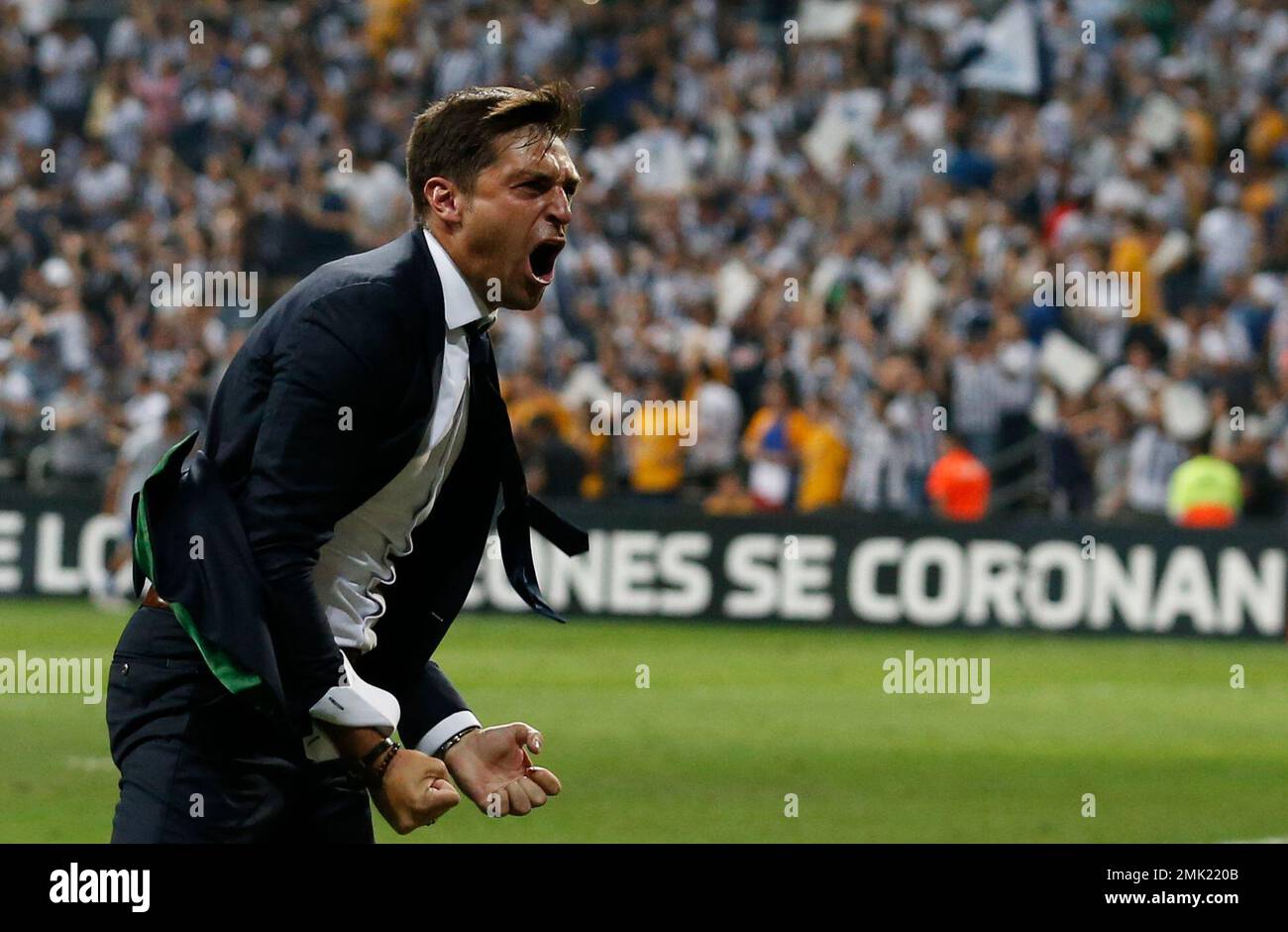 Monterrey's Head Coach Diego Alonso celebrates after his team defeated ...