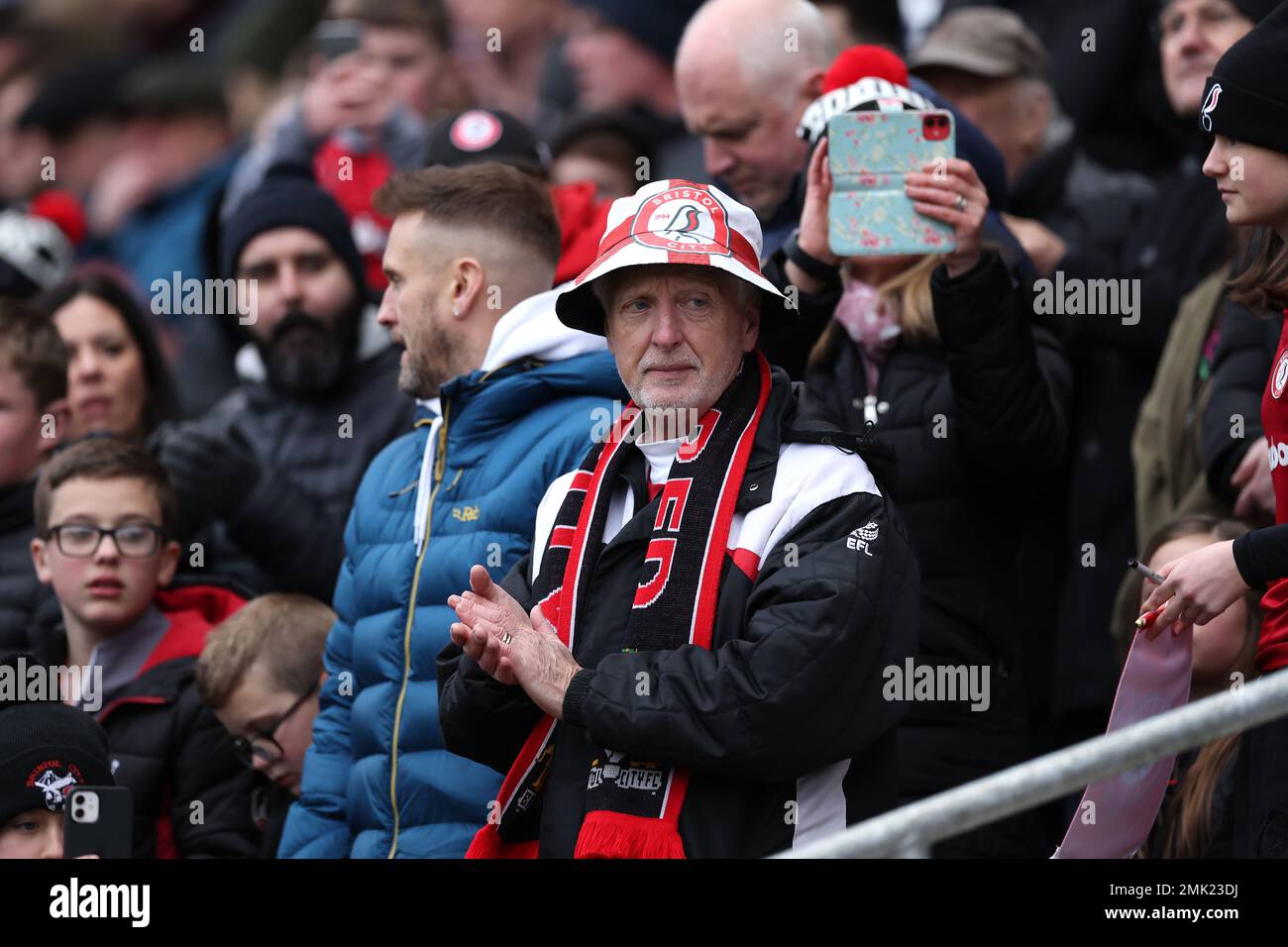 Bristol City fans in the stands before the Emirates FA Cup fourth round ...
