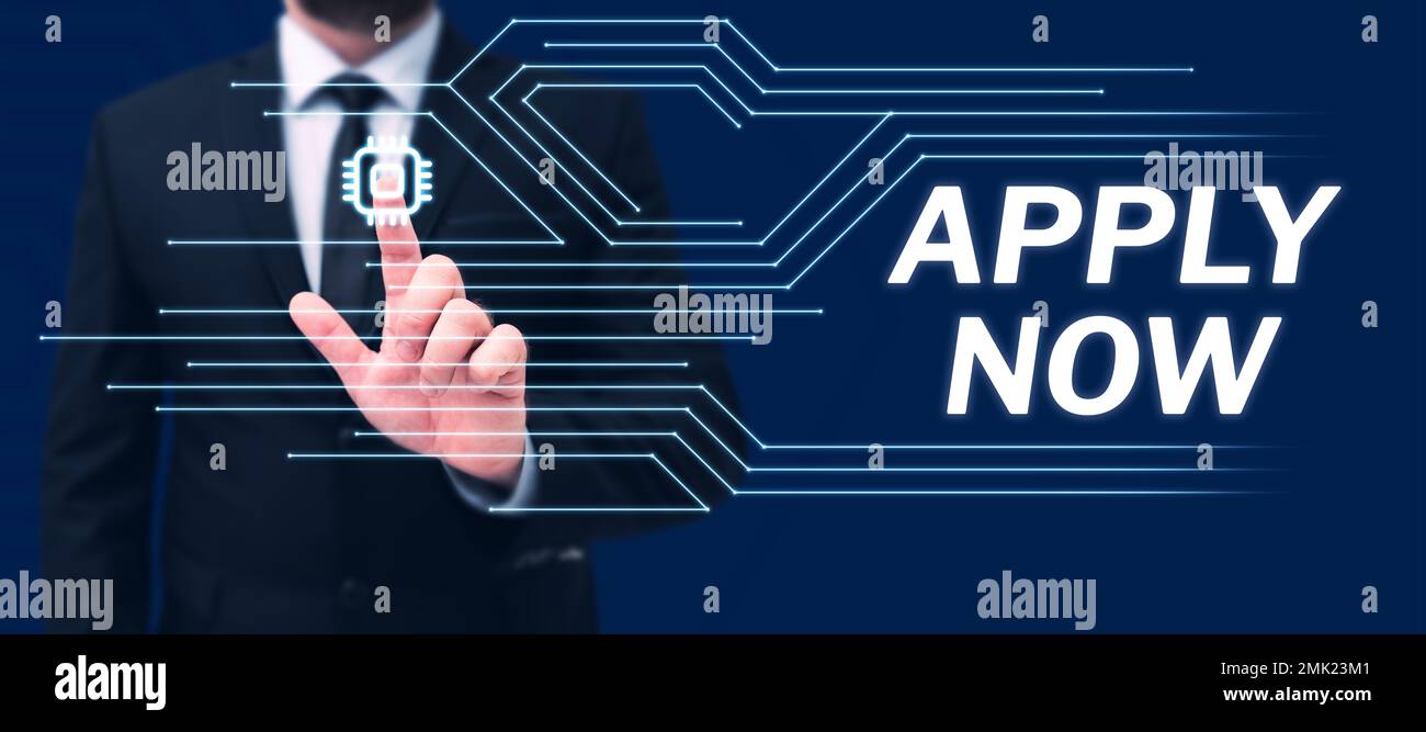 Writing displaying text Apply Now. Word Written on urging everybody to ...