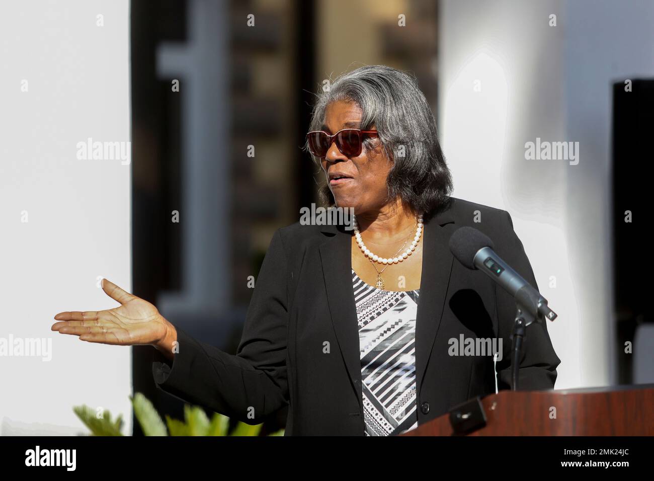 U.S. Ambassador to the United Nations, Linda Thomas-Greenfield, speaks ...