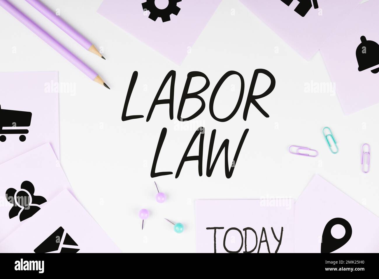 Hand writing sign Labor Law. Word Written on rules relating to rights ...