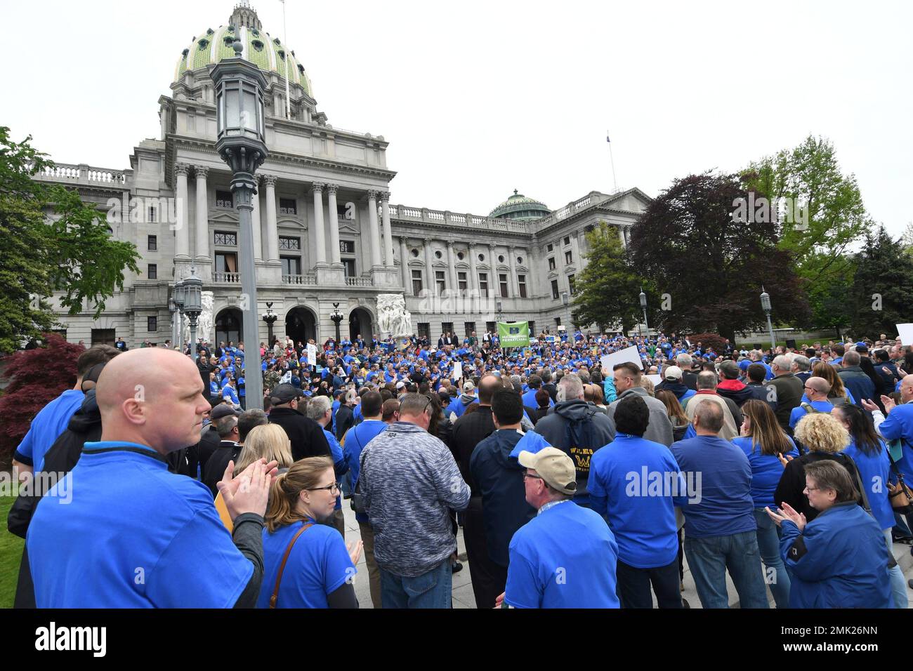 Workers from Pennsylvania's nuclear power plants gather on the front ...