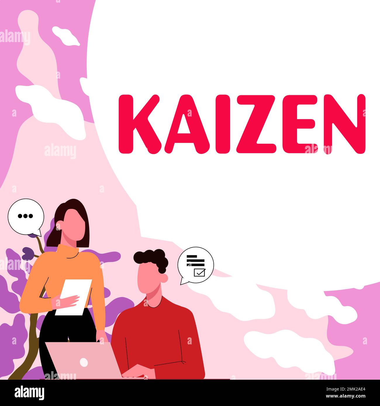 Hand writing sign Kaizen. Business concept a Japanese business ...