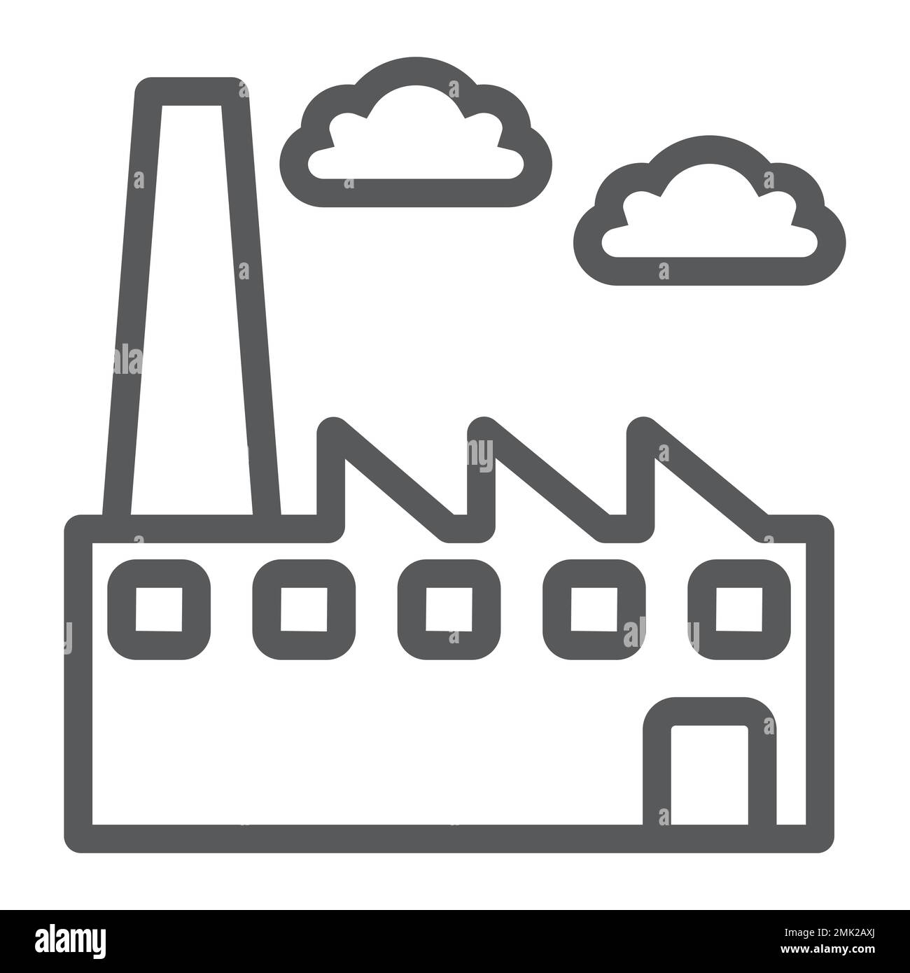 Factory line icon, environment and production, plant sign, vector ...
