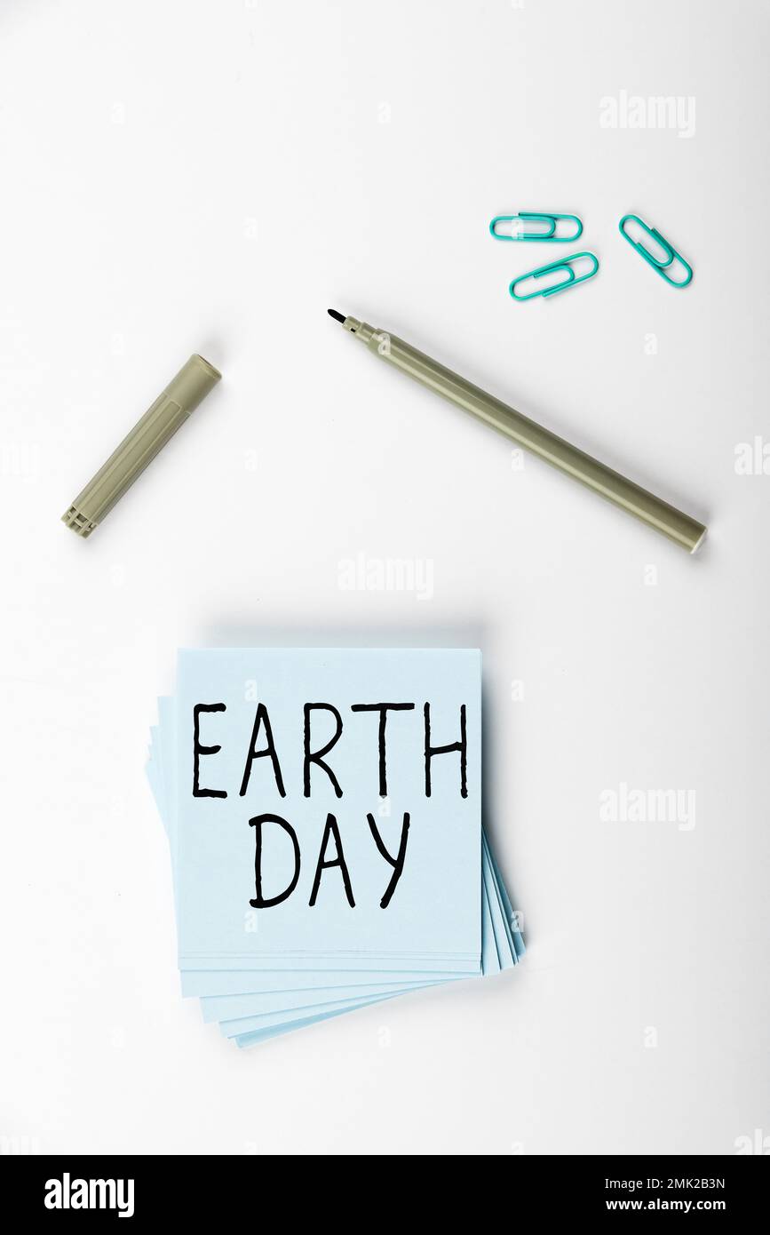 Conceptual caption Earth Day. Internet Concept Worldwide celebration of ...