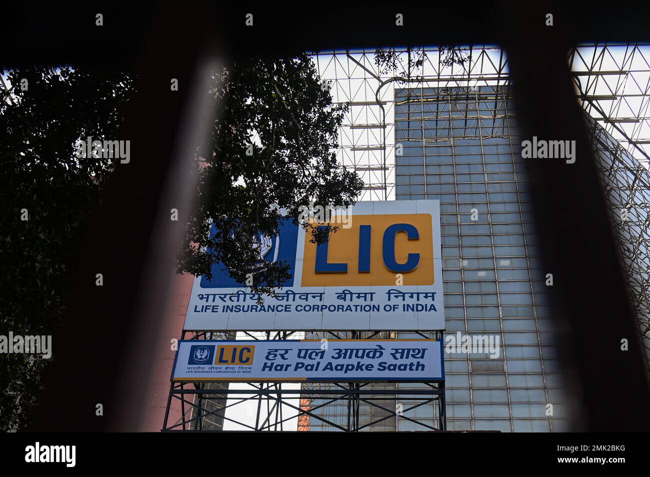 New Delhi, Delhi, India. 28th Jan, 2023. A hoarding of Life Insurance ...