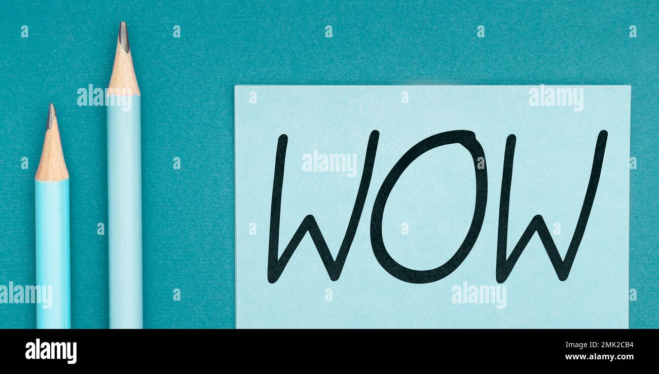Inspiration showing sign Wow. Business idea Expressing astonishment and ...