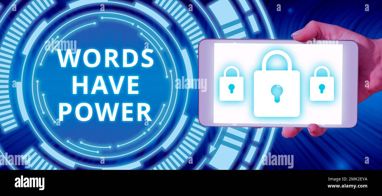 Writing displaying text Words Have Power. Business overview Energy ...
