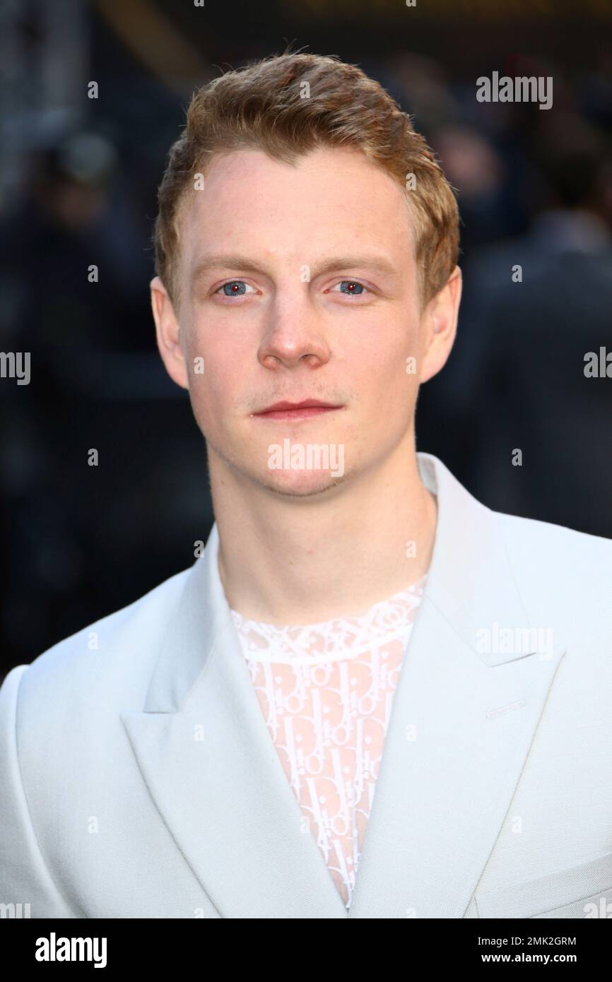 Actor Patrick Gibson poses for photographers upon arrival at the ...