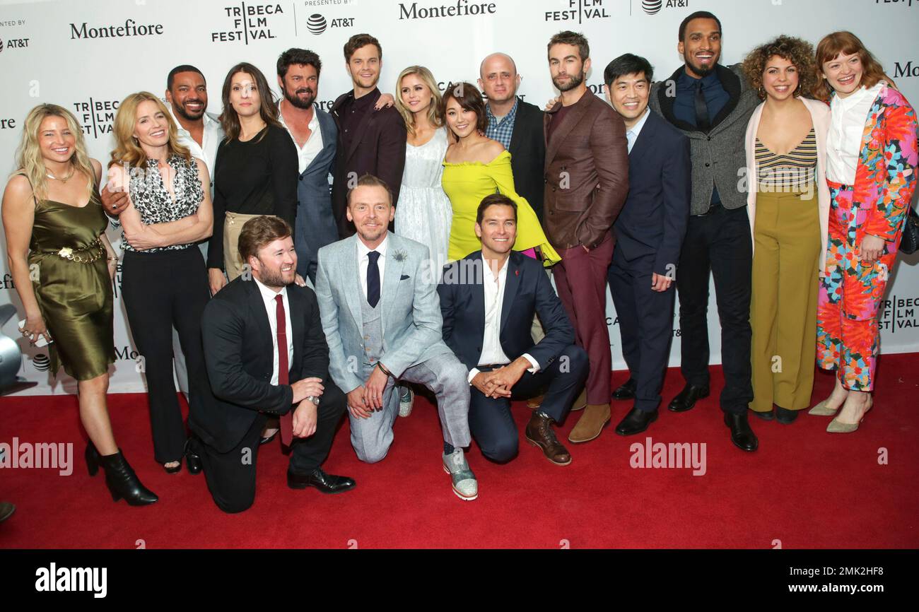 Guest, from left/back row, actors Elisabeth Shue, Laz Alonso, guest ...