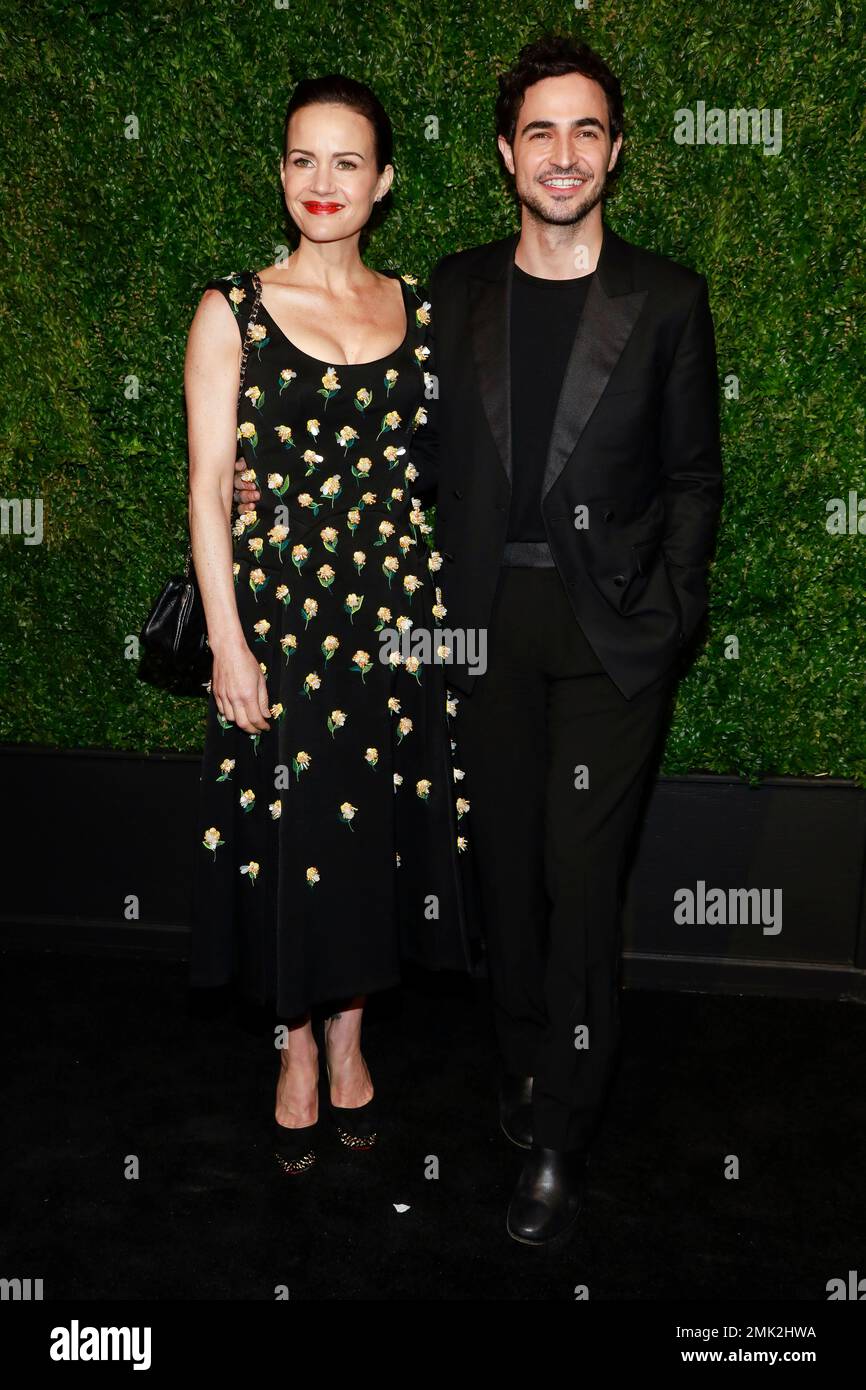 Carla Gugino, left, and Zac Posen, right, attend the 14th annual Chanel ...