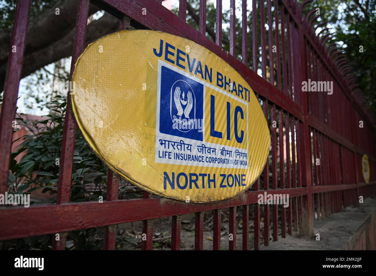 New Delhi, Delhi, India. 28th Jan, 2023. A signboard of Life Insurance ...