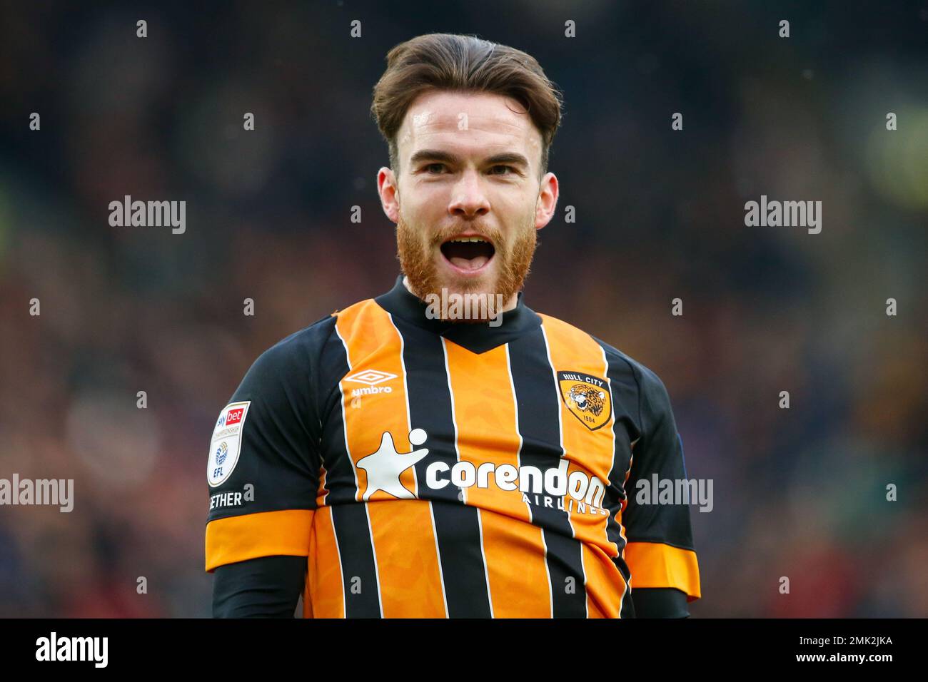 Aaron Connolly #44 of Hull City Celebrates scoring a goal to make it 1 ...