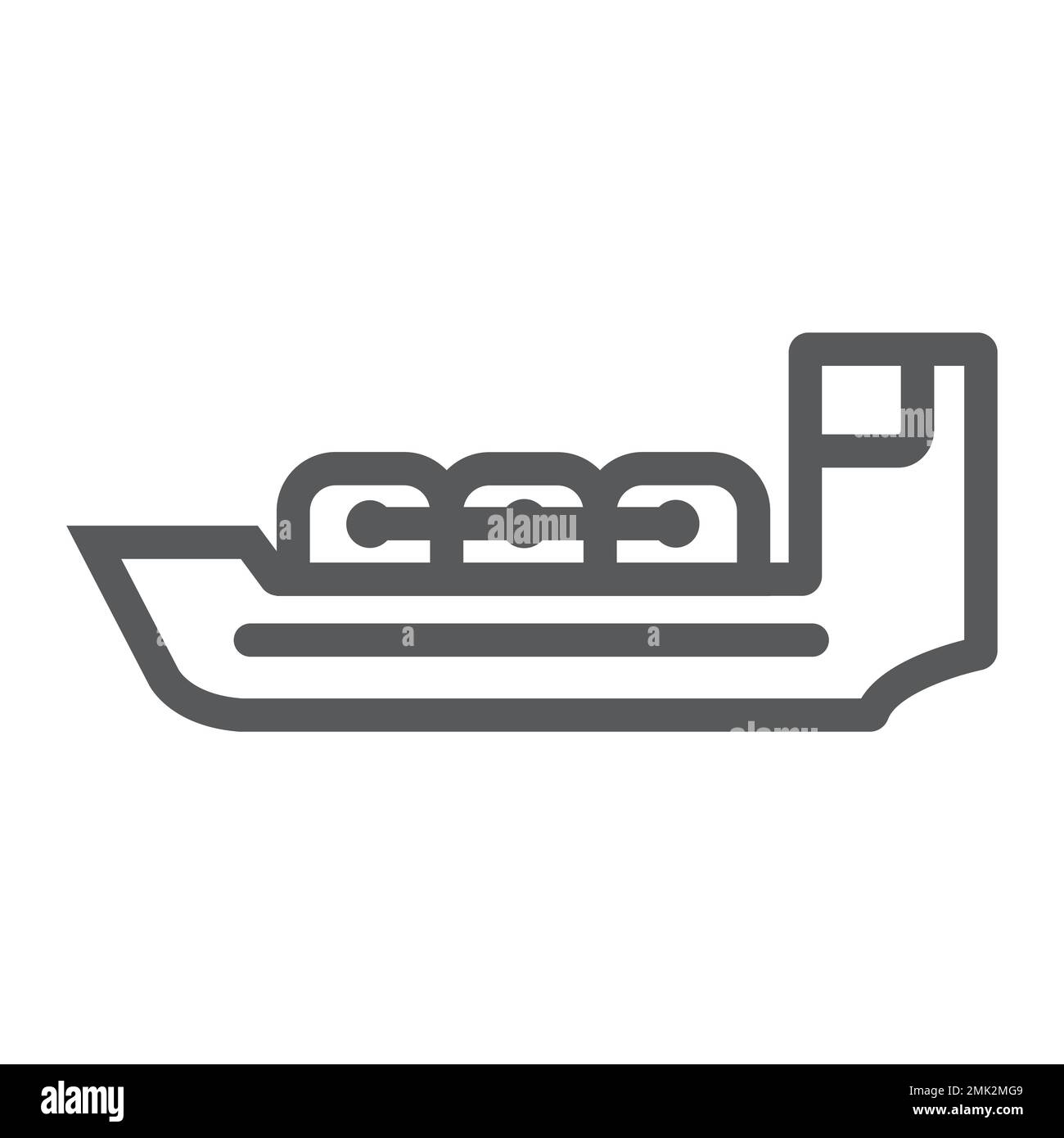 Tanker line icon, boat and ship, vessel sign, vector graphics, a linear ...