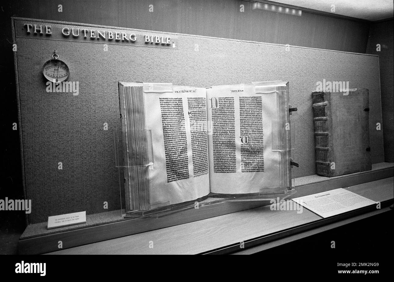 Gutenberg bible, Library of Congress, Washington D.C., USA, 1970 Stock ...