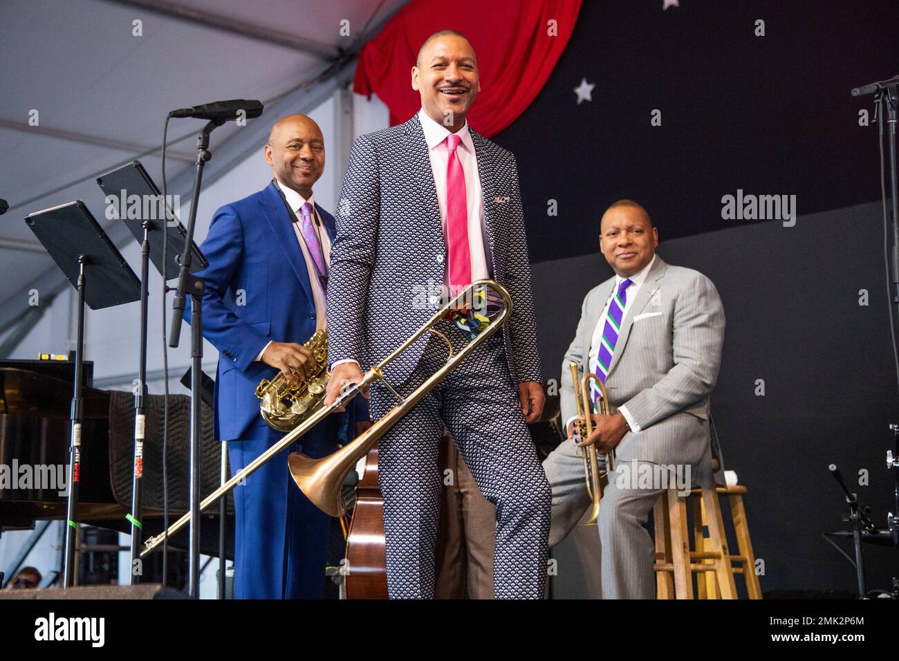 Branford Marsalis, from left, Delfeayo Marsalis, and Wynton Marsalis ...