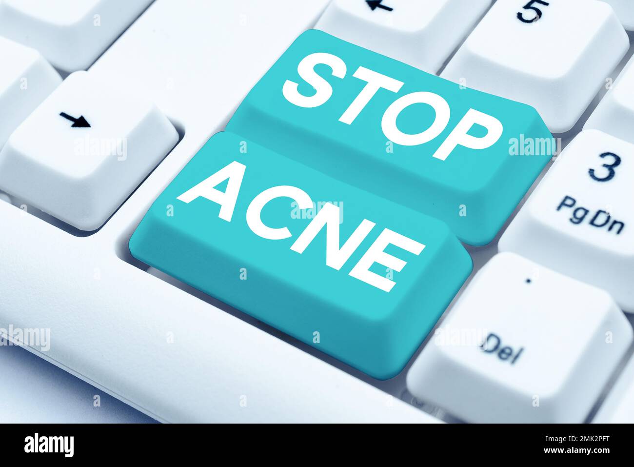 Sign displaying Stop Acne. Word Written on control the occurrence of inflamed sebaceous glands ...