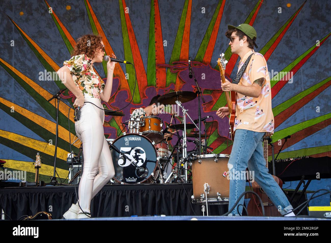 Nora Patterson, left, and Joshua Wells of Royal Teeth perform at the ...