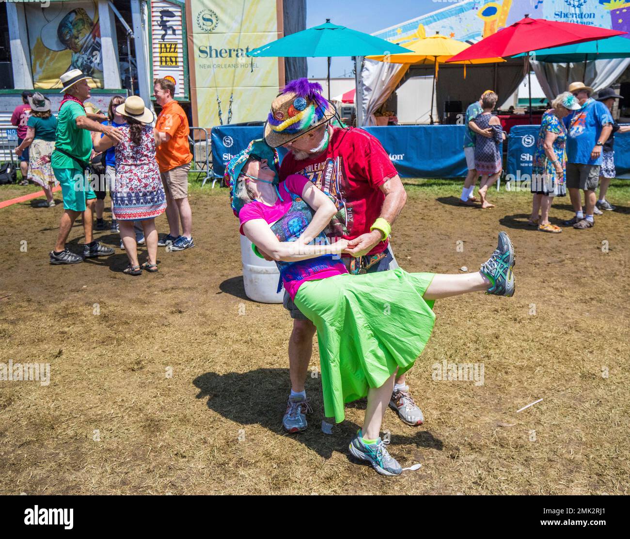 Lisa and David Wurtzel dance by the Fais Do Do stage during the New ...