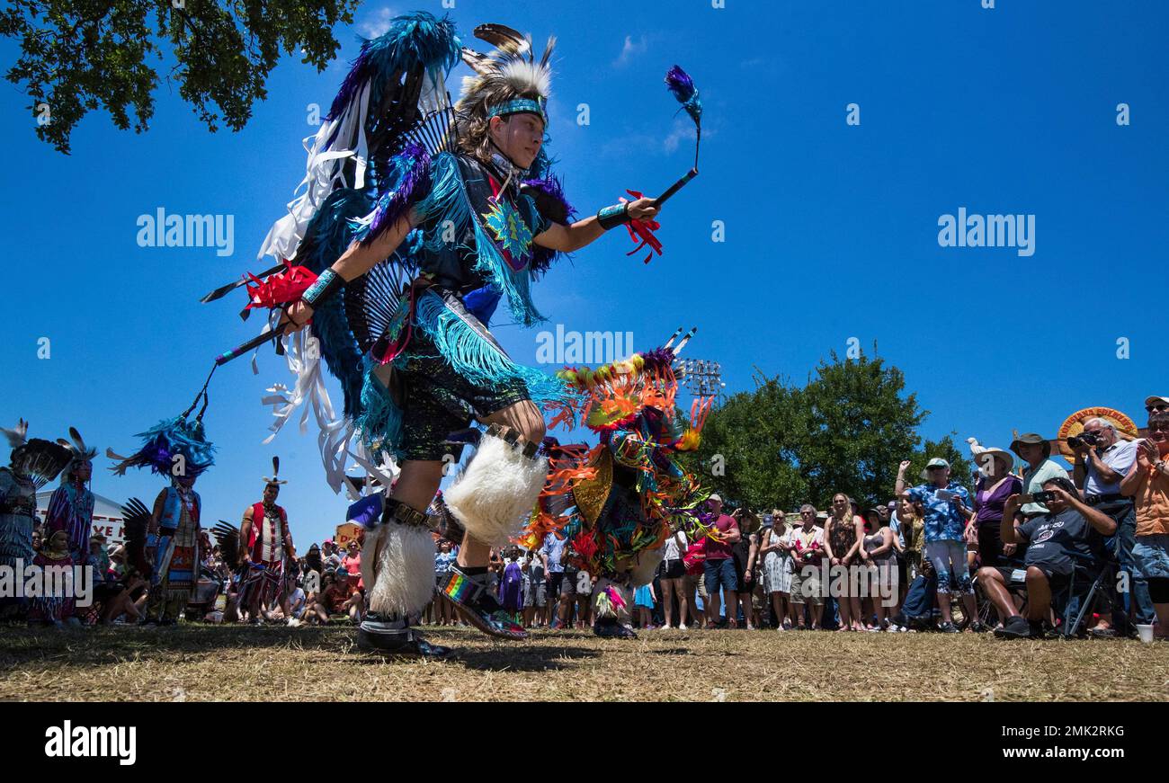 Jonathan Chapman, of Choctaw Indians, performs during the New Orleans ...