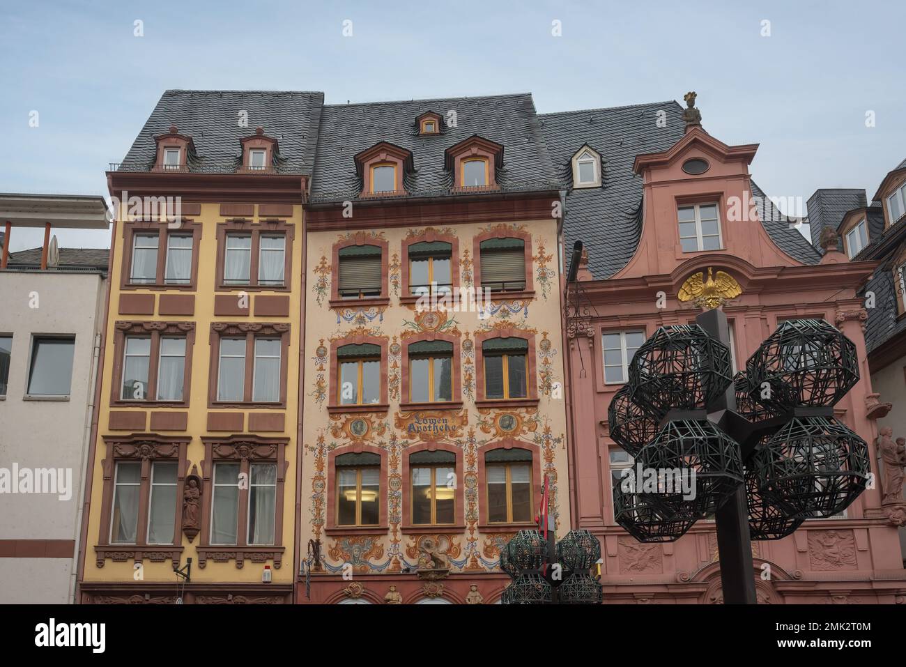 Historic buildings at Marktplatz Square - Mainz, Germany Stock Photo ...