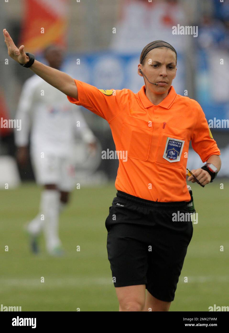 French referee Stephanie Frappart in action during the French League ...