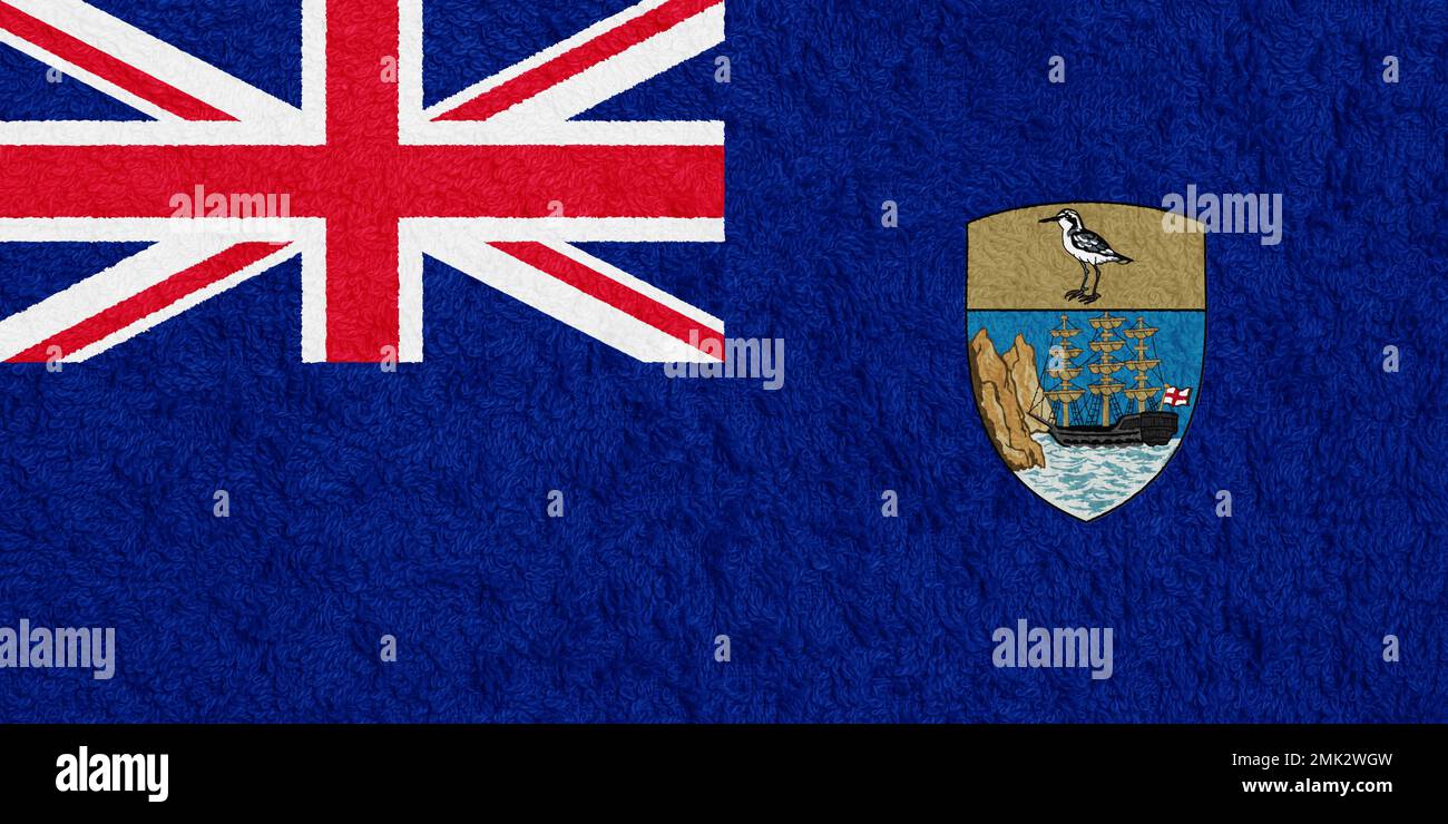 Flag of the British Overseas Territory of the Saint Helen Island on a ...