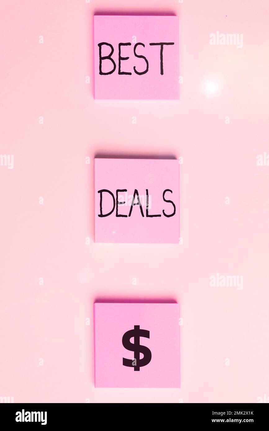 Text sign showing Best Deals. Concept meaning very successful ...