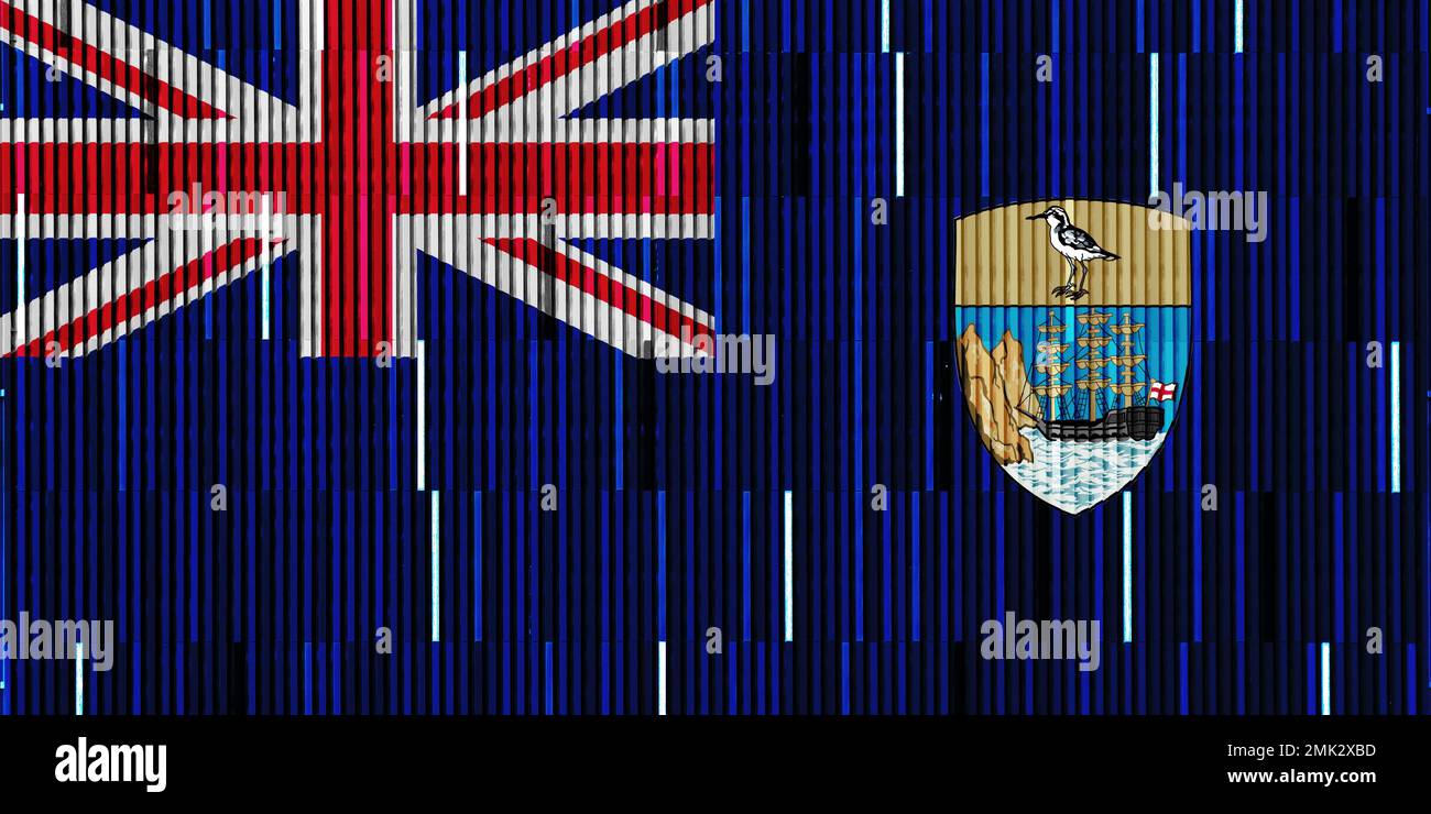 Flag of the British Overseas Territory of the Saint Helen Island on a ...