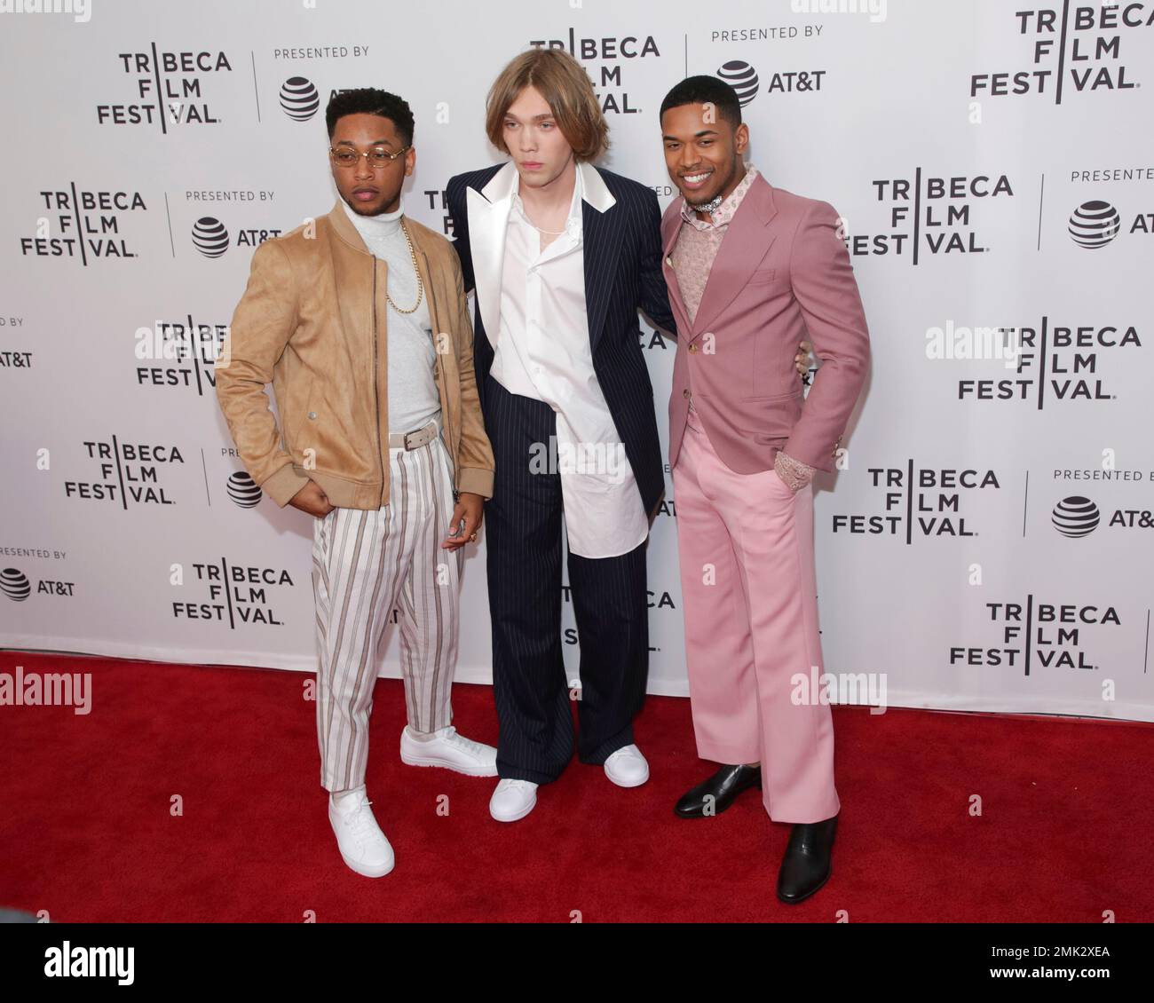 Actors Jacob Latimore, from left, Charlie Plummer and Kelvin Harrison ...