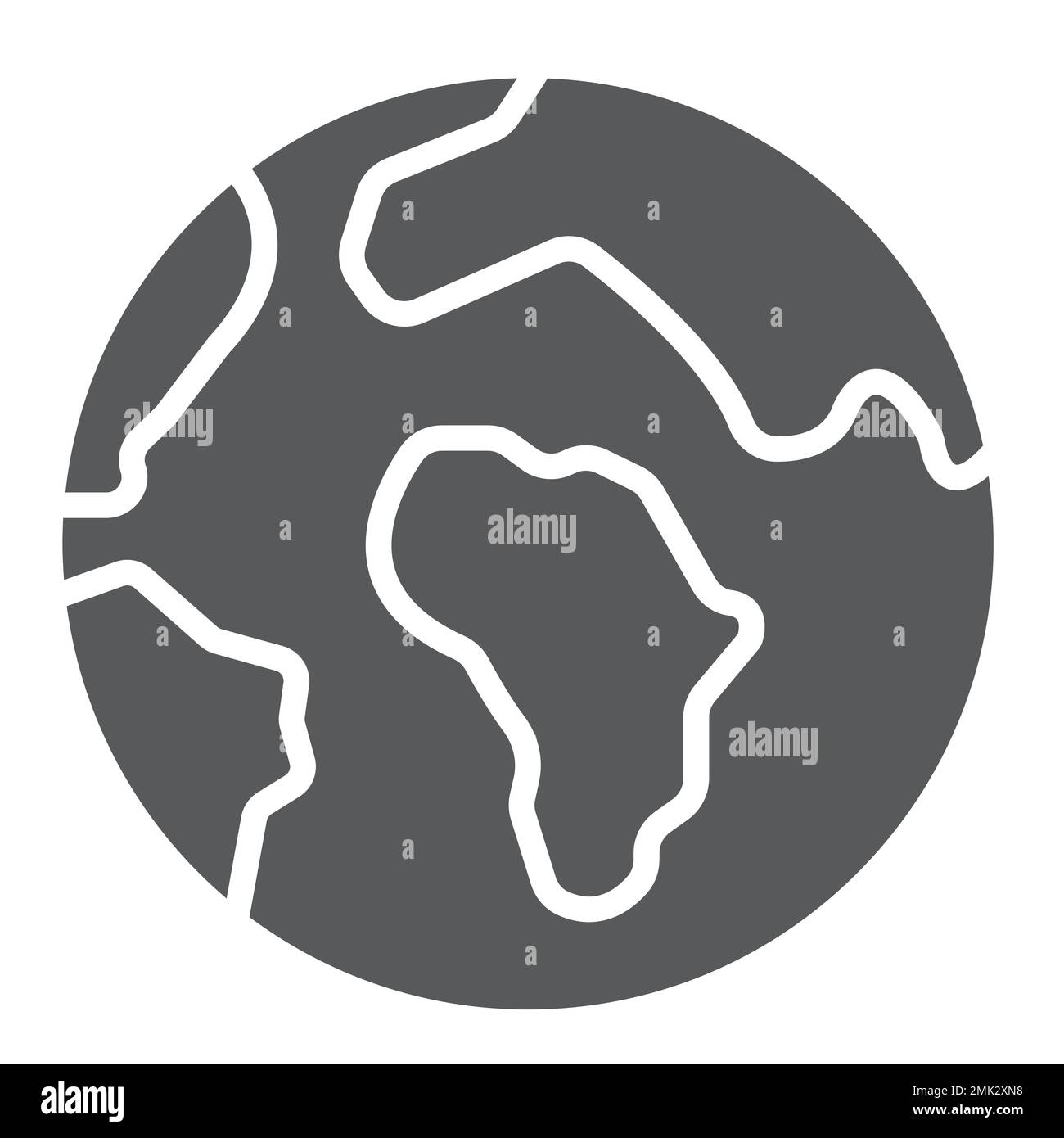 Earth glyph icon, map and planet, globe sign, vector graphics, a solid ...