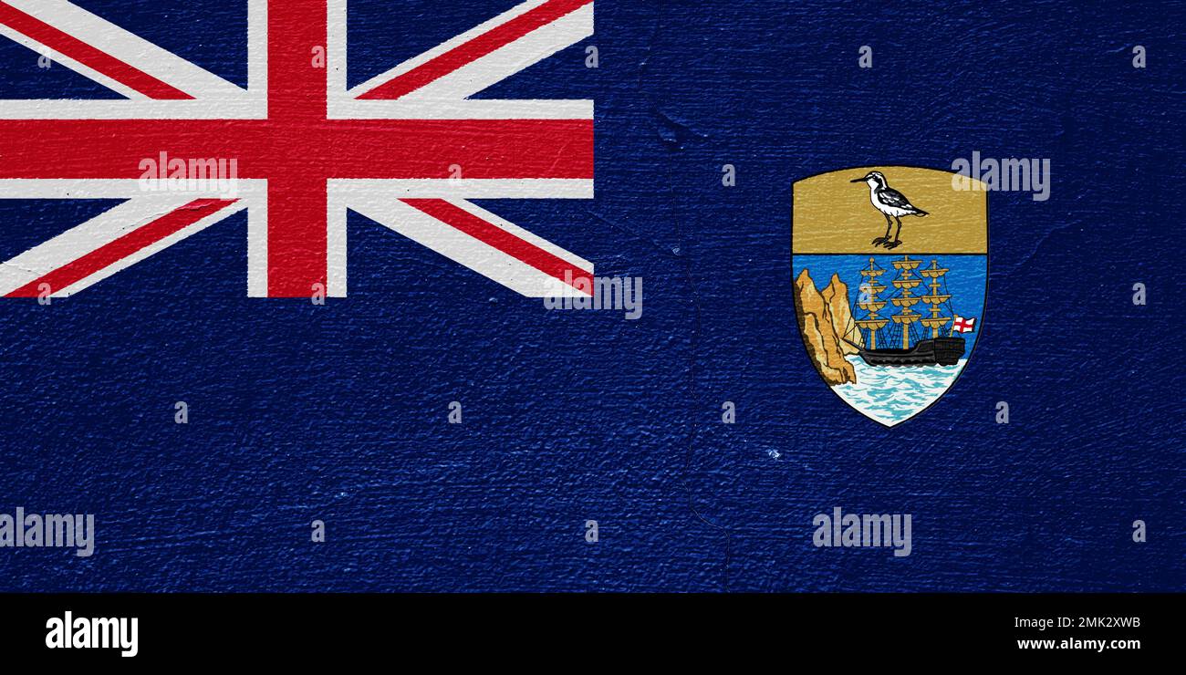 Flag of the British Overseas Territory of the Saint Helen Island on a ...