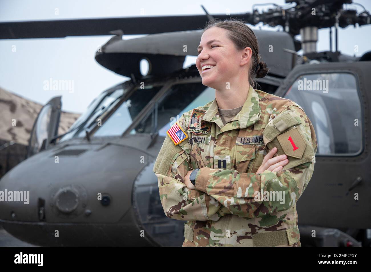 U.S. Army Capt. Olivia Lynch, commander of B Company, 3rd Assault ...