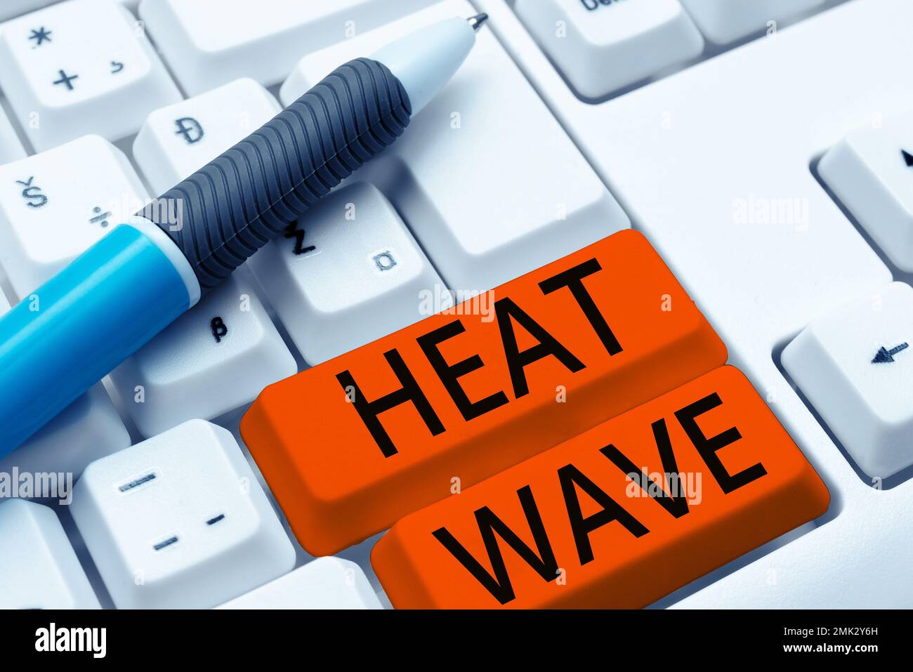 Hand writing sign Heat Wave. Conceptual photo a prolonged period of ...
