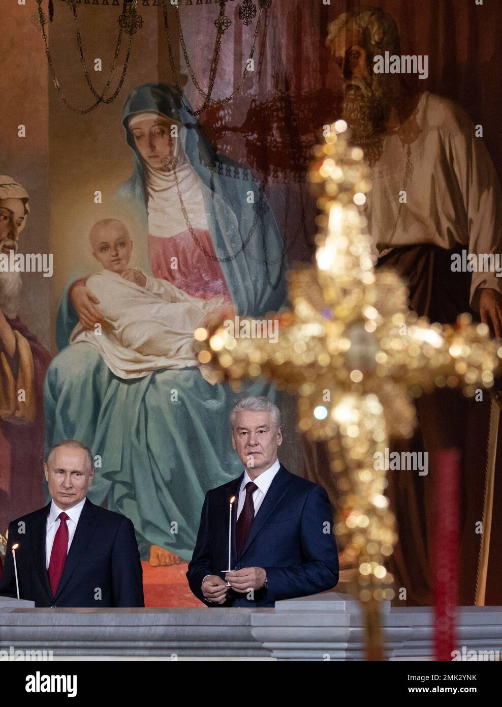 Russian President Vladimir Putin, left, and Moscow's Mayor Sergei ...