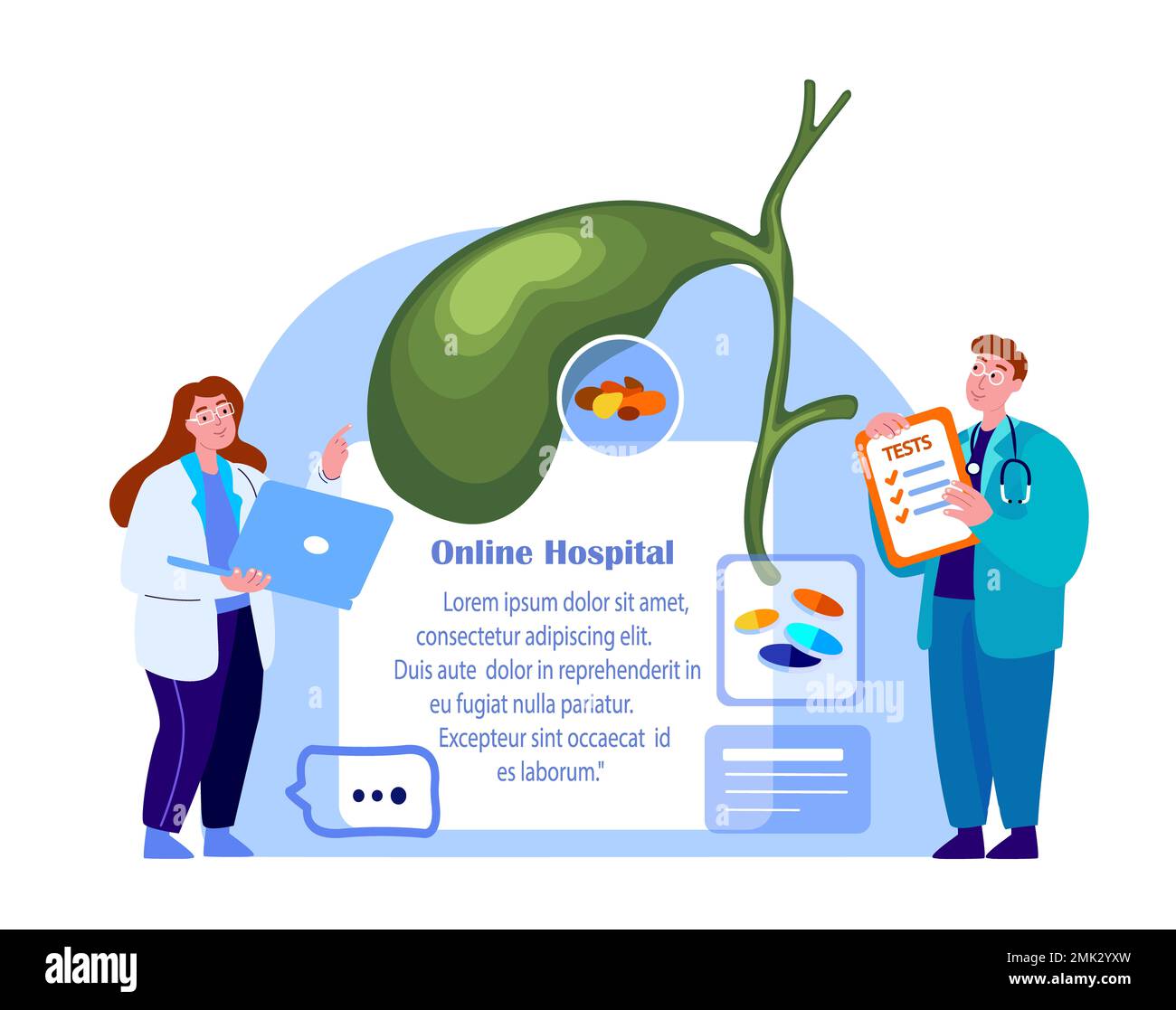 Doctors Man, Woman Gastroenterologists Curing, Researching Gall Bladder ...