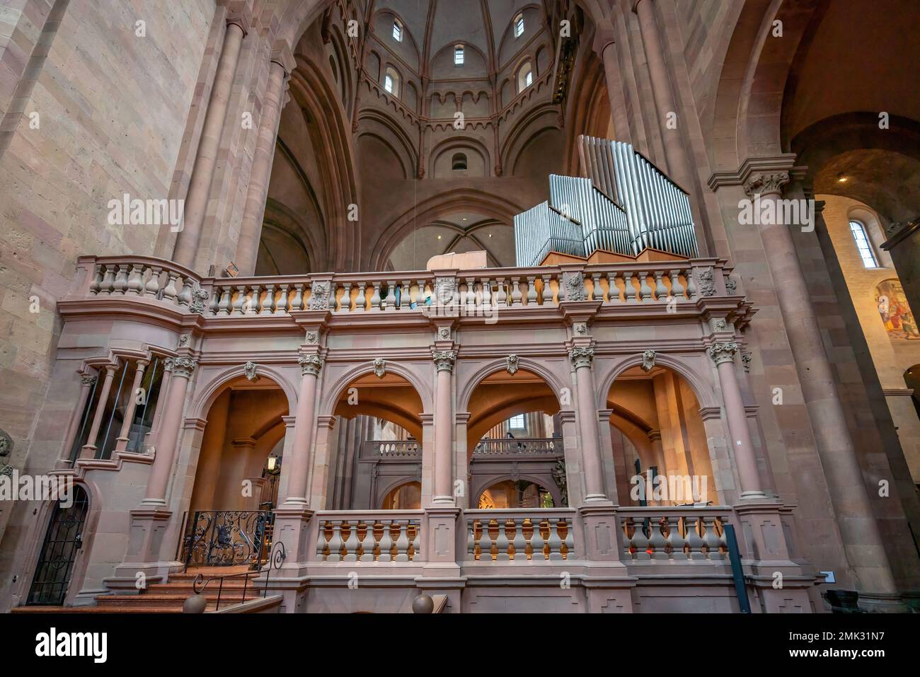 South Gallery Pipe Organ at Mainz Cathedral Interior - Mainz, Germany ...
