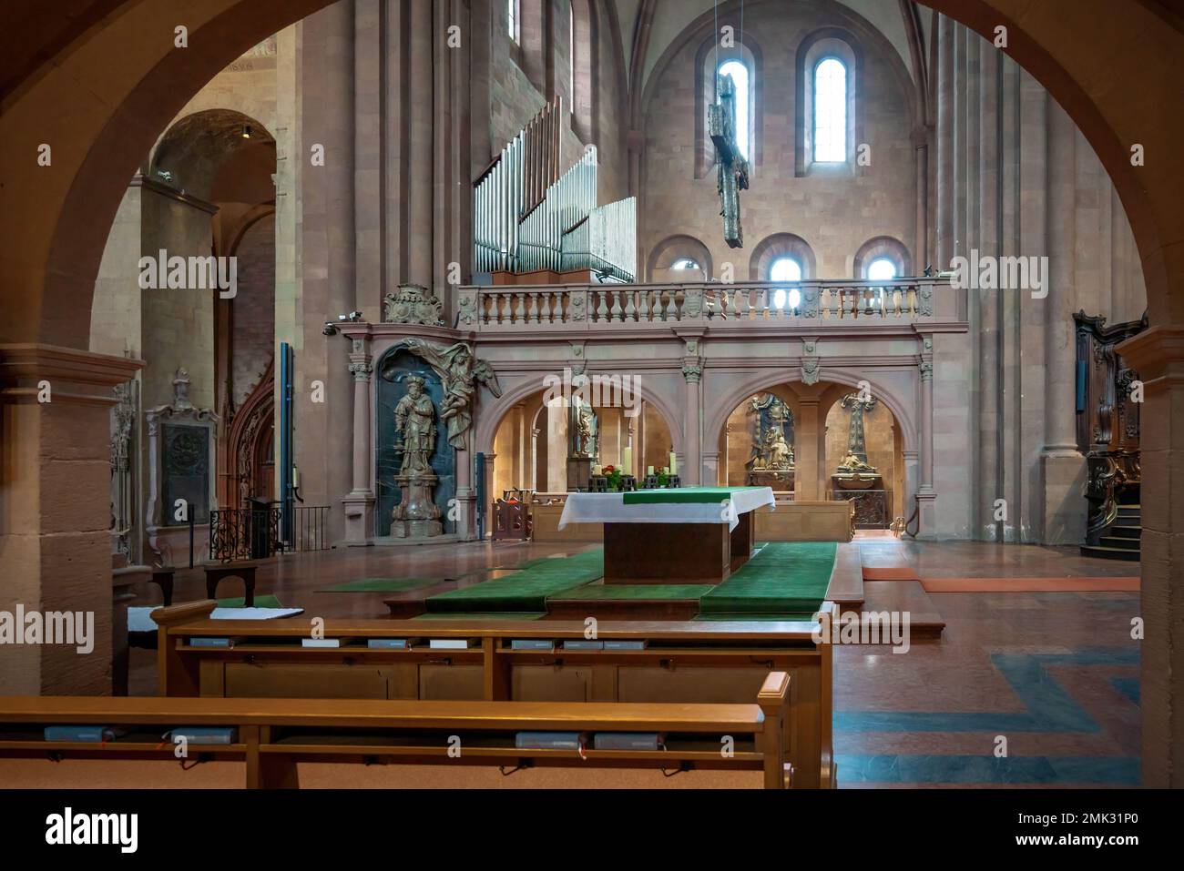 Mainz Cathedral Interior and South Gallery - Mainz, Germany Stock Photo ...