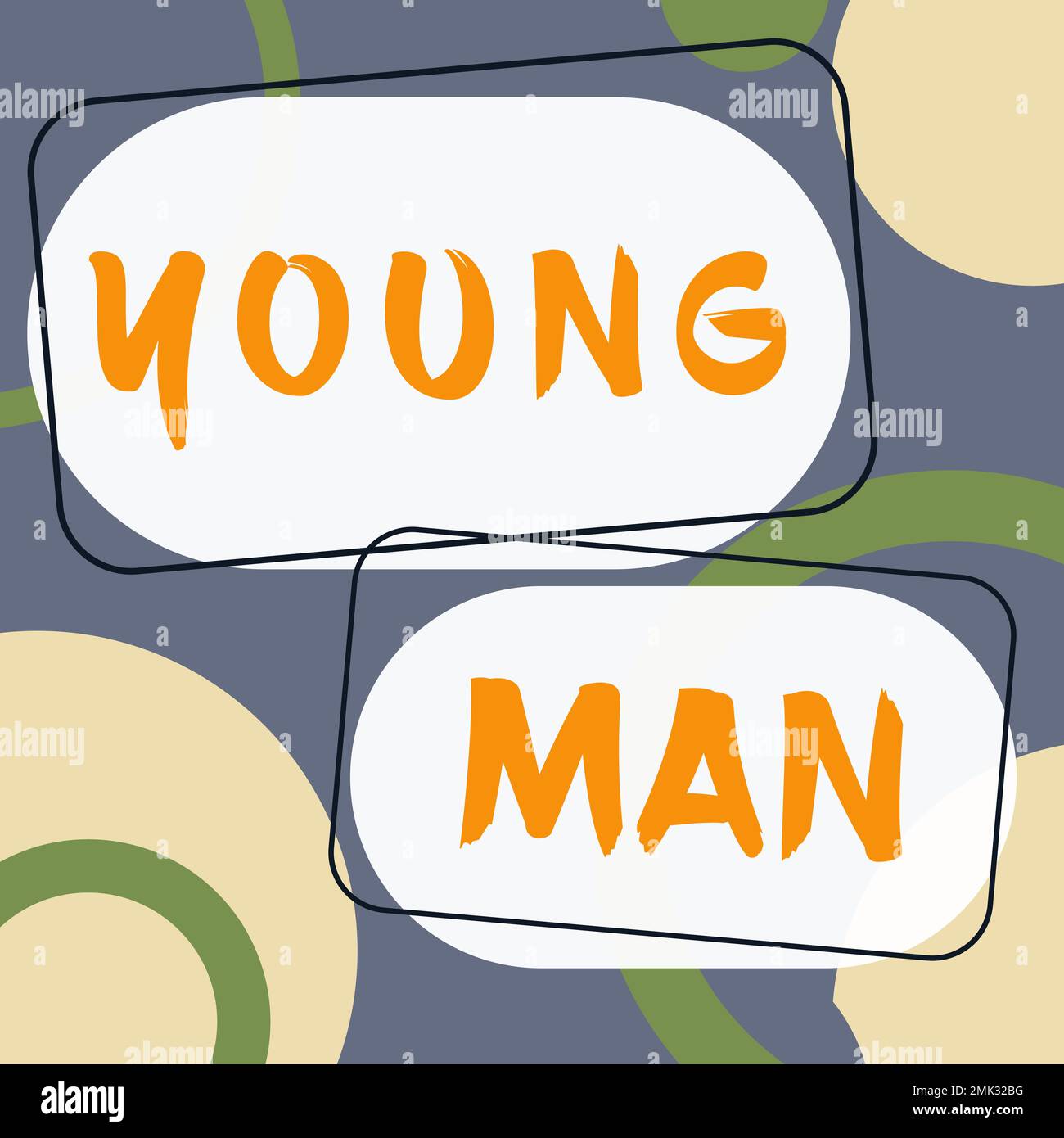 Text sign showing Young Man. Concept meaning a man who is not far ...