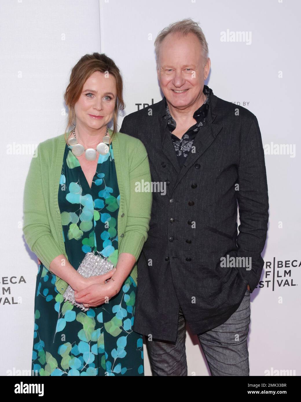 Actors Emily Watson, left, and Stellan Skarsgard attend the screening ...