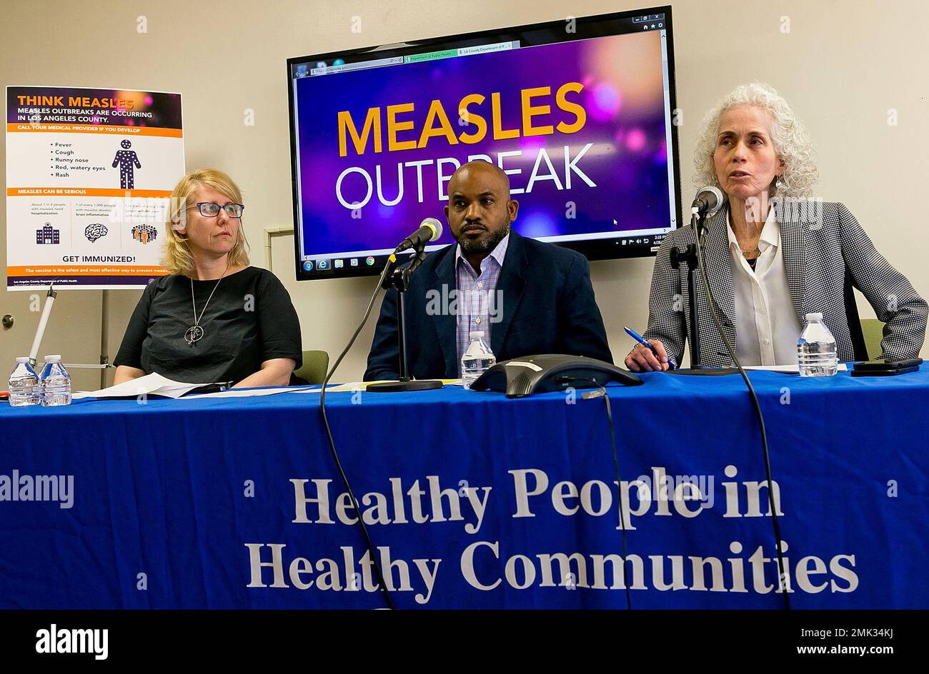 Los Angeles County Department of Public Health experts, from left, Dr ...